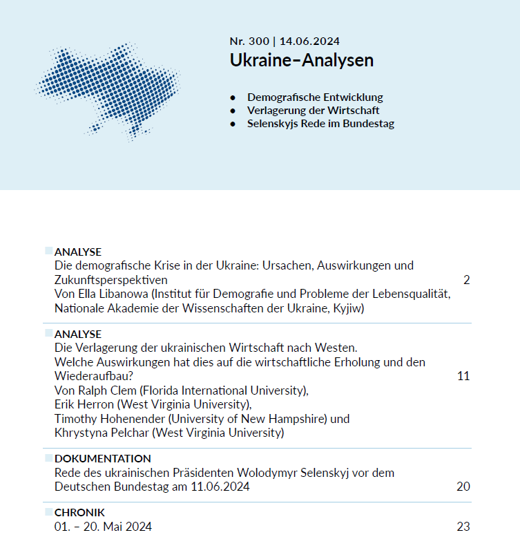 Ukraine-Analysen Nr. 300 | Länder-Analysen