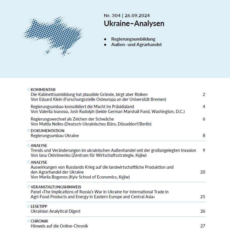 Ukraine-Analysen Nr. 304 | Länder-Analysen
