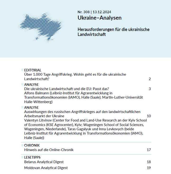 Ukraine-Analysen Nr. 308 | Länder-Analysen