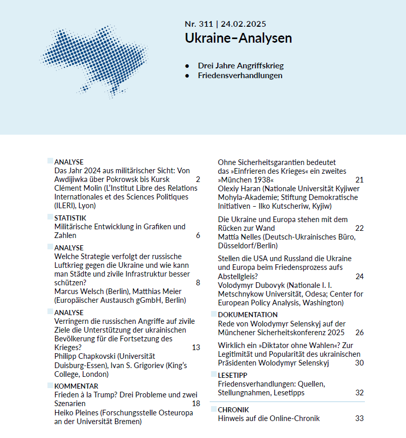 Ukraine-Analysen Nr. 311 | Länder-Analysen